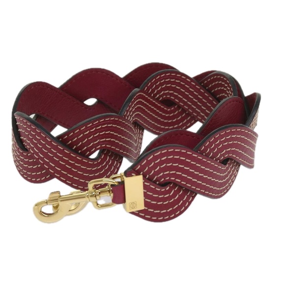 Loewe | Accessories | Loewe Shoulder Strap Leather 35 Red Auth 65276a ...